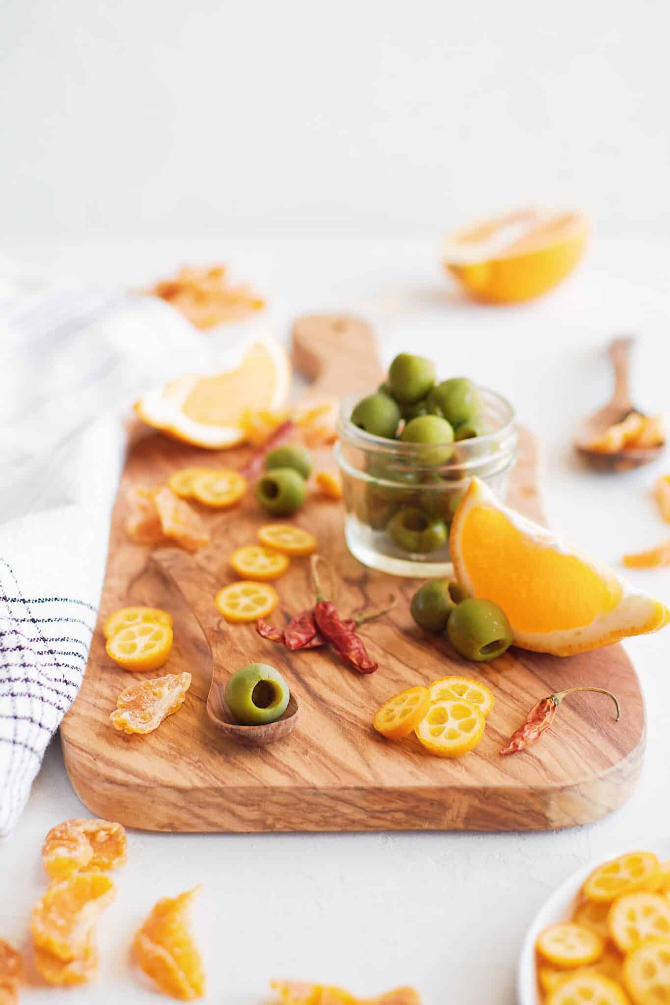 Marinated Olives with Tangerine, Kumquat, and Chilies - KendellKreations