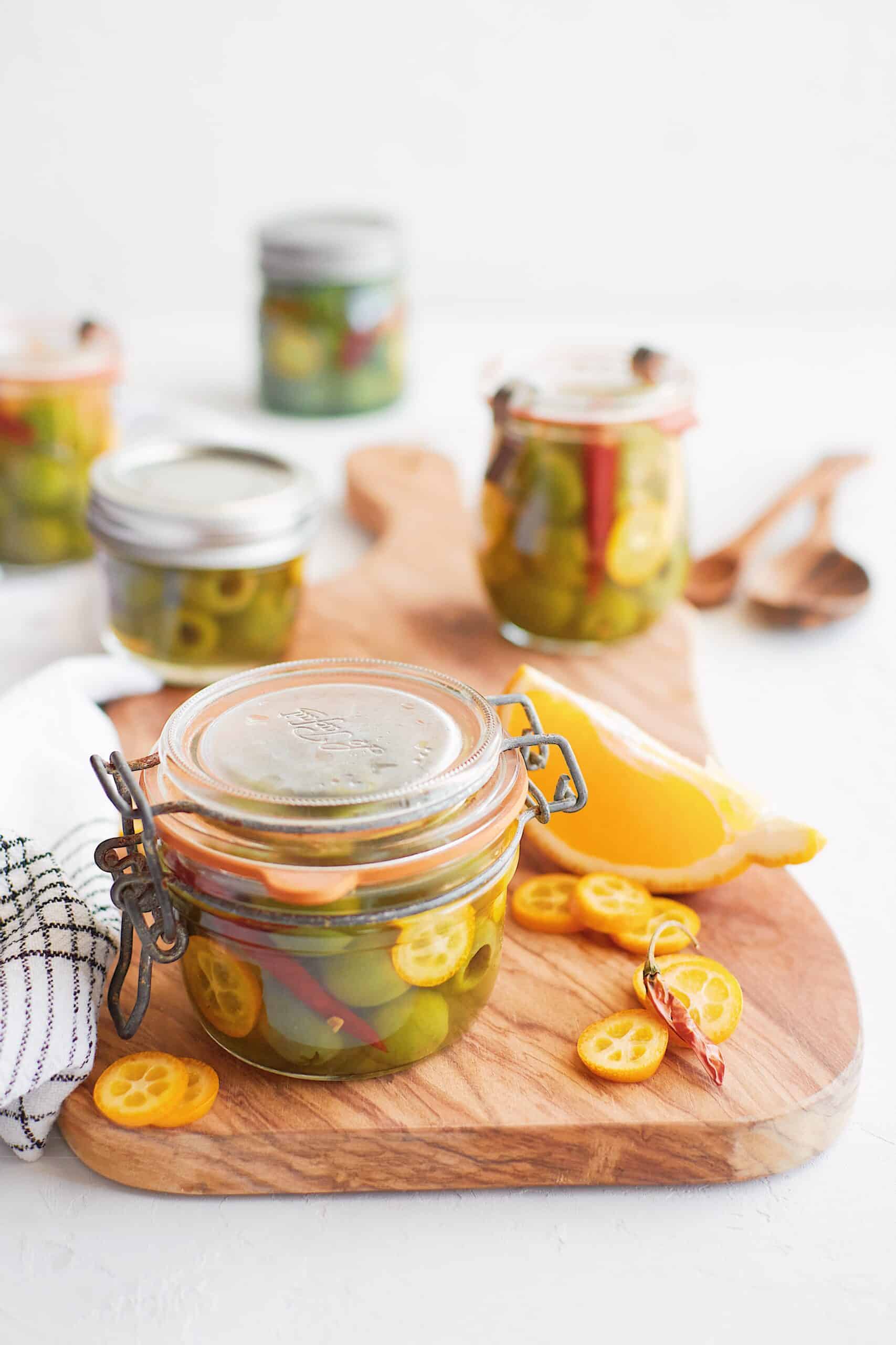 Marinated Olives with Tangerine, Kumquat, and Chilies - KendellKreations